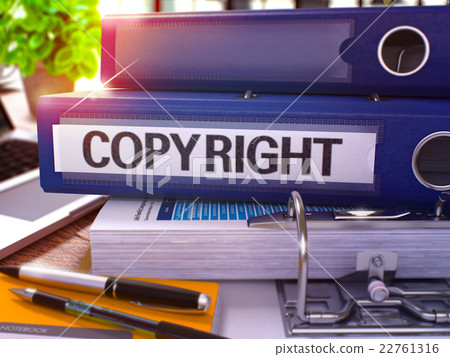 Blue Office Folder with Inscription Copyright. - Stock Illustration ...