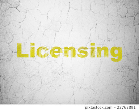Law concept: Licensing on wall background - Stock Illustration ...
