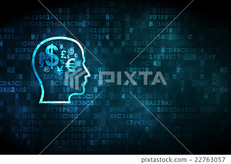 Education concept: Head With Finance Symbol on - Stock Illustration ...