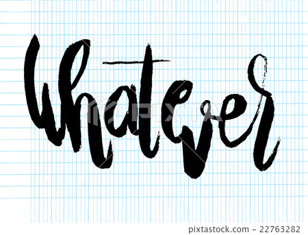 Handwritten word Whatever, painted brush letter - Stock Illustration ...