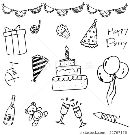 Hand draw doodle party - Stock Illustration [22767156] - PIXTA