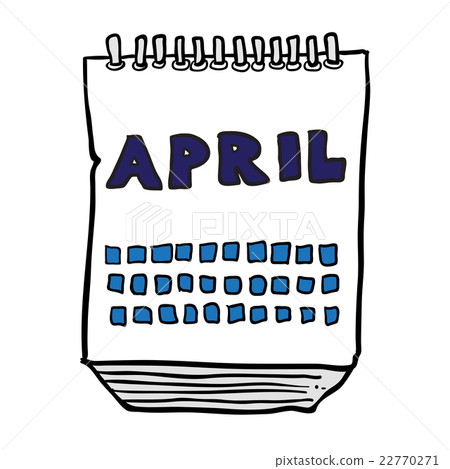 cartoon calendar showing month of april - Stock Illustration [22770271 ...