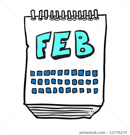 cartoon calendar showing month of february - Stock Illustration ...