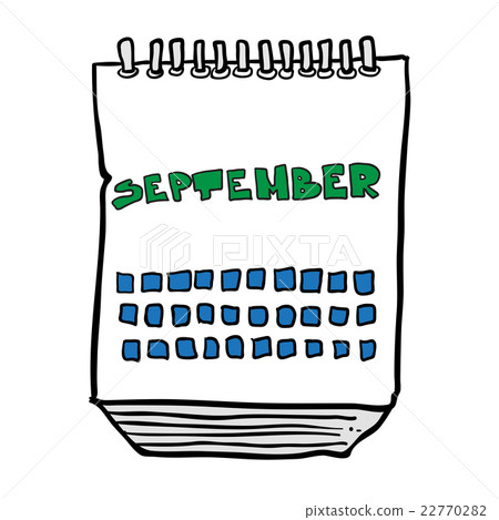 cartoon calendar showing month of september-插圖素材 [22770282] - PIXTA圖庫