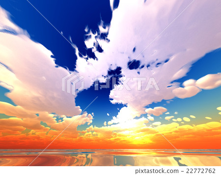 Wind and clouds with the sea - Stock Illustration [22772762] - PIXTA