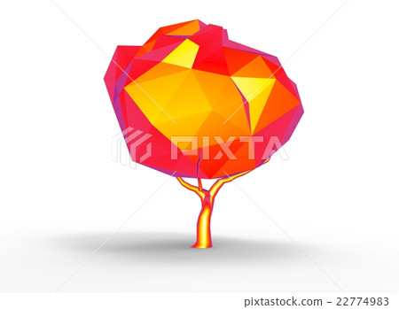 3d illustration of tree. red gamma color - Stock Illustration [22774983 ...