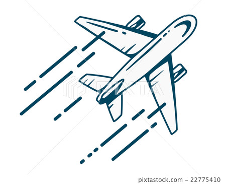 Vector illustration of airplane flying right up - Stock Illustration ...