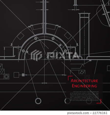 Vector technical blueprint of mechanism - Stock Illustration [22776161 ...