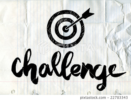 Handwritten word challenge , painted brush - Stock Illustration ...