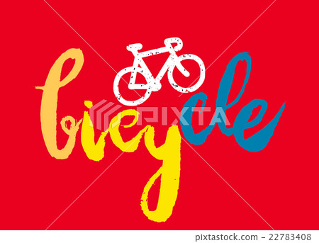 Handwritten word Bicycle , painted brush - Stock Illustration [22783408 ...