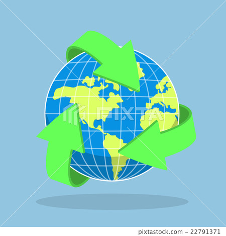 Recycling arrow symbol and planet Earth - Stock Illustration [22791371 ...