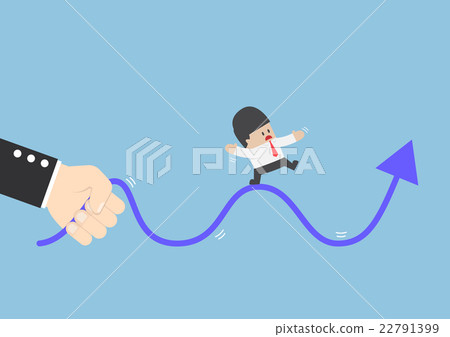 Businessman standing on unstable graph - Stock Illustration [22791399 ...