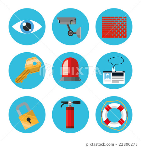Security cartoon illustration, vector design - Stock Illustration ...