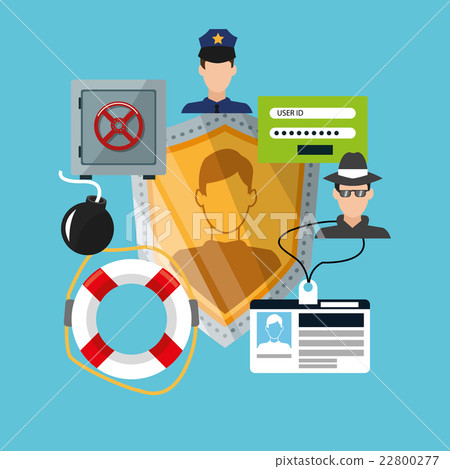 Security cartoon illustration, vector design - Stock Illustration ...