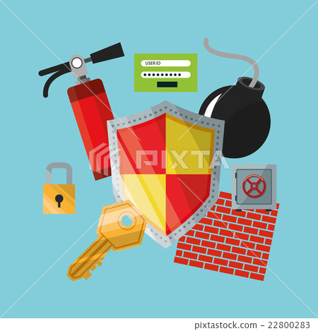 Security cartoon illustration, vector design - Stock Illustration ...