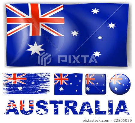 Australia flag in different designs - Stock Illustration [22805059] - PIXTA