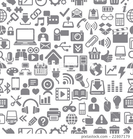 Seamless pattern Icons for Web, Applications. - Stock Illustration ...