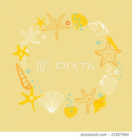 Summer Vector Circle Frame. - Stock Illustration [22807960] - PIXTA