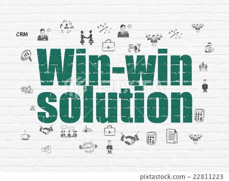 Business concept: Win-win Solution on wall - Stock Illustration ...