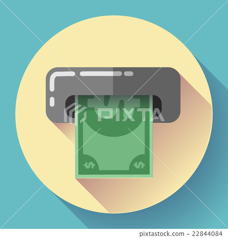 Getting money from an ATM bankomat card symbol - Stock Illustration ...