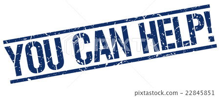 you can help blue grunge square vintage stamp - Stock Illustration ...