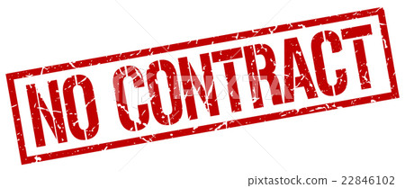 no contract red grunge square vintage rubber stamp - Stock Illustration ...