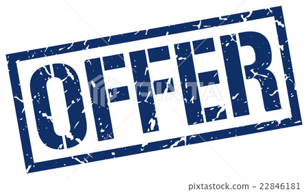 offer blue grunge square vintage rubber stamp - Stock Illustration ...