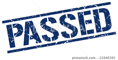 passed blue grunge square vintage rubber stamp - Stock Illustration ...