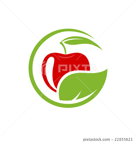 Vector sign with red fruit. Logo for Cosmetics - Stock Illustration ...