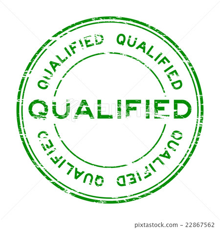 Grunge green qualified stamp on white background - Stock Illustration ...