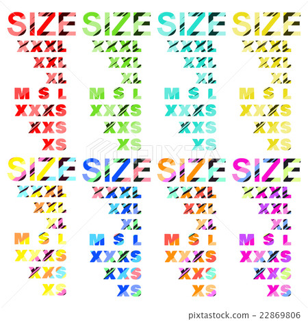 Vector stylized colored clothing sizes - Stock Illustration [22869806 ...