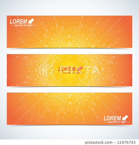 Modern set of vector banners. Connected line with - Stock Illustration ...