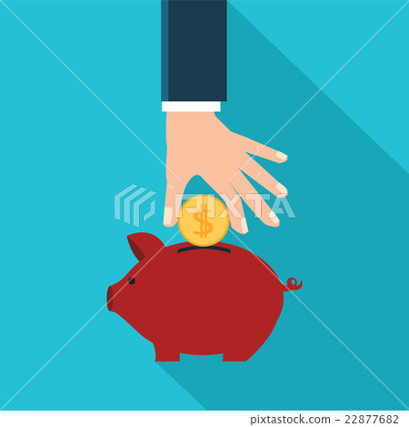 pig with coin - Stock Illustration [22877682] - PIXTA