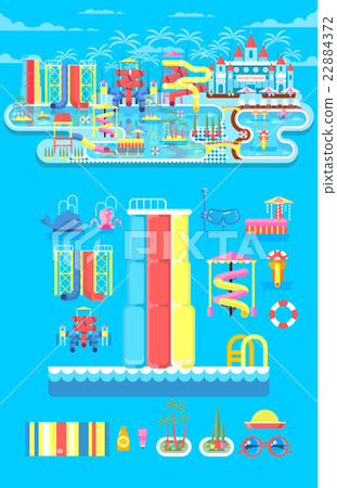 illustration set elements water park - Stock Illustration [22884372 ...