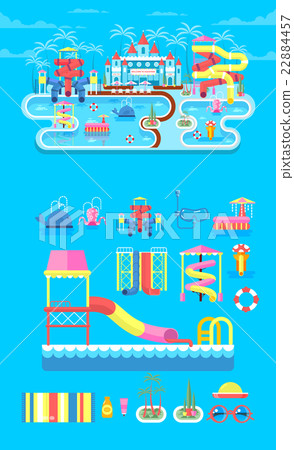 illustration set elements water park - Stock Illustration [22884457 ...