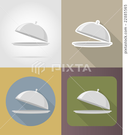 tray with lid objects and equipment for the food - Stock Illustration ...