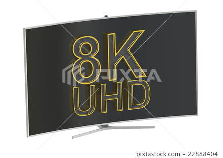 Curved 8K UltraHD TV, 3D rendering - Stock Illustration [22888404] - PIXTA