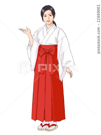 Shrine Maiden (Information Pose) - Stock Illustration [22889001] - PIXTA