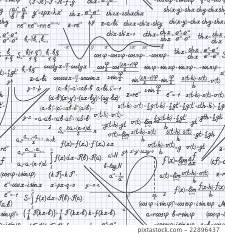 Math vector seamless pattern background notebook - Stock Illustration ...