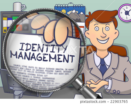 Identity Management through Magnifying Glass - Stock Illustration ...