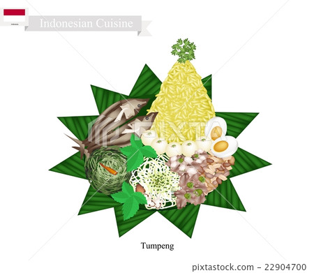 Tumpeng or Indonesian Cone Shaped Rice - Stock Illustration [22904700 ...