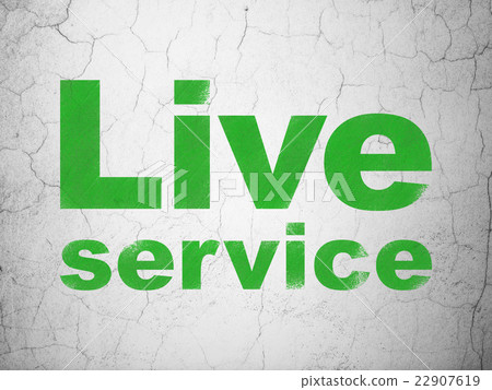 Business concept: Live Service on wall background - Stock Illustration ...