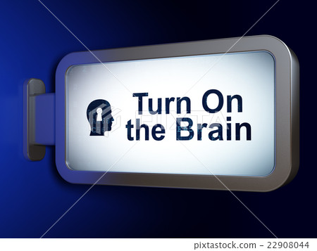Learning concept: Turn On The Brain and Head With - Stock Illustration ...