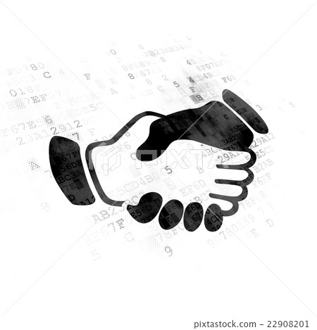 Politics concept: Handshake on Digital background - Stock Illustration ...