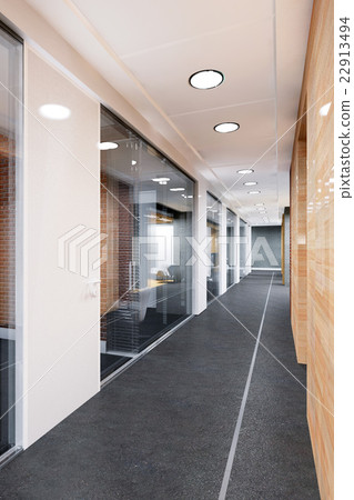 corridor of modern office building-插圖素材 [22913494] - PIXTA圖庫