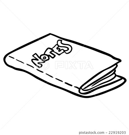 black and white freehand drawn cartoon note book - Stock Illustration ...