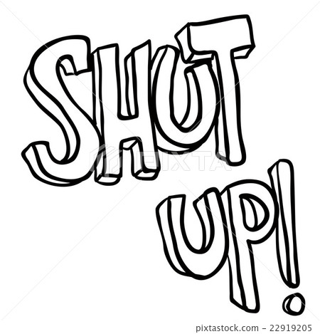 freehand drawn cartoon shut up! symbol - Stock Illustration [22919205 ...