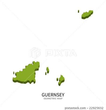 Isometric map of Guernsey detailed vector - Stock Illustration ...