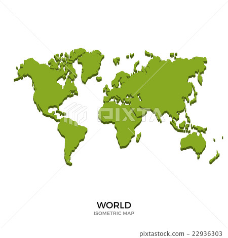 Isometric map of World detailed vector - Stock Illustration [22936303 ...