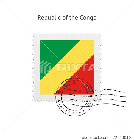 Republic of the Congo Flag Postage Stamp. - Stock Illustration ...